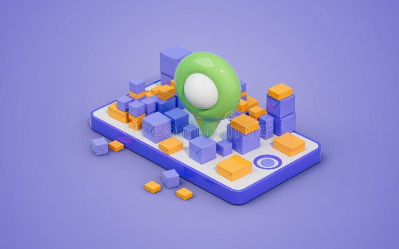 Location Pin and Boxes Concept of Online Orders, Shopping, Delivery and ...