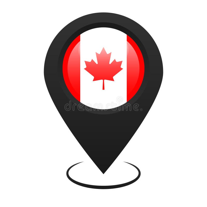 Location Pin with the Canadian Flag Inside it Stock Illustration ...
