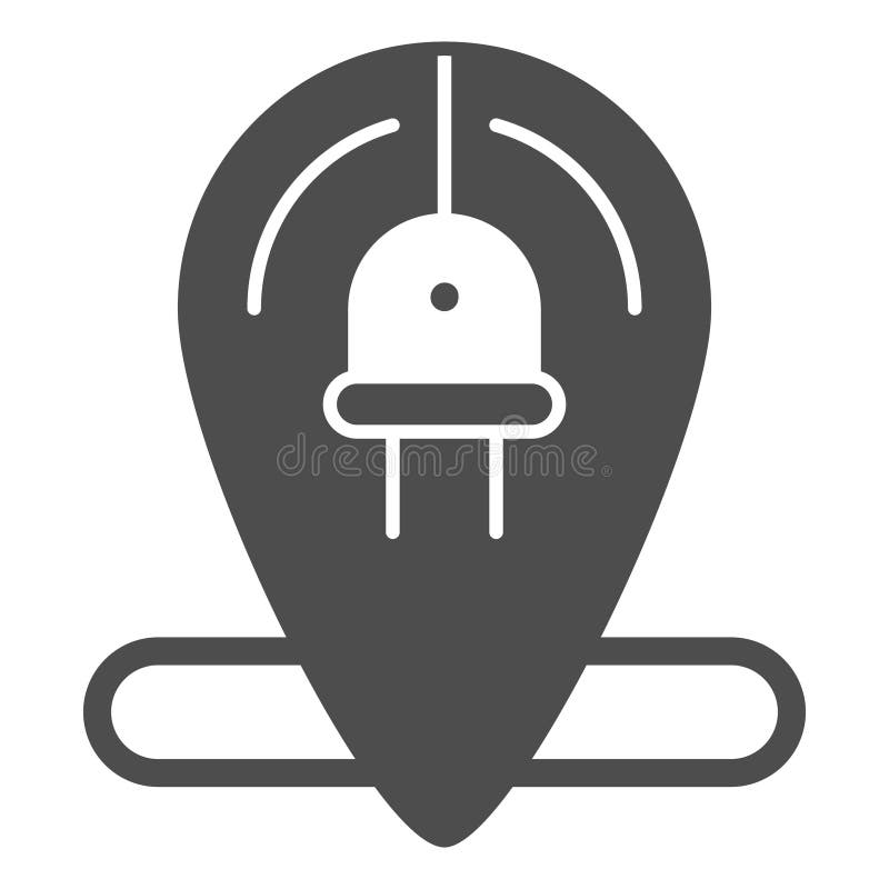 Location Pin Charging Plug Solid Icon, Energy Station Concept. Vector ...