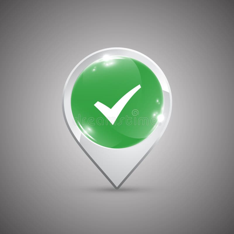 Location Pin with Check Mark Stock Vector - Illustration of icon, look ...