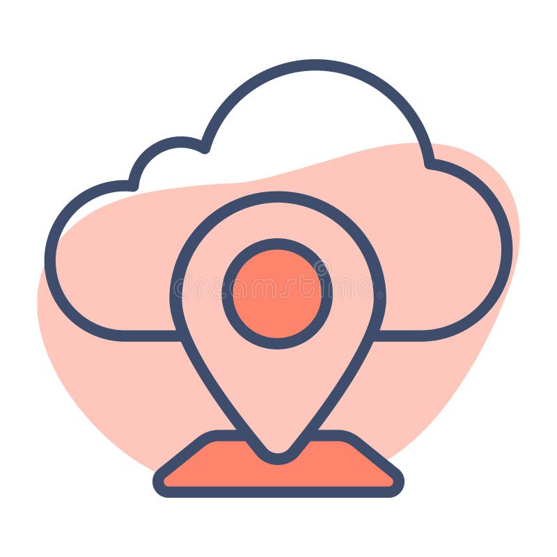 Location Pin with Cloud, Concept Vector of Cloud Map Stock Vector ...