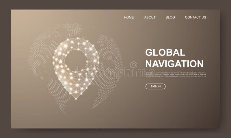 Location Pin 3d Low Poly Website Template. Gps Navigation Design ...