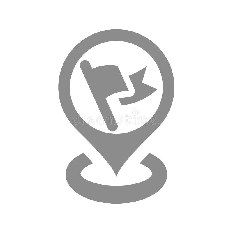 Location Pin and Flag Vector Icon Stock Vector - Illustration of ...