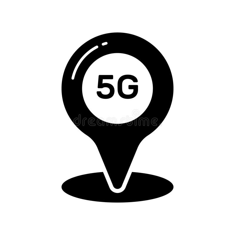 Location Pin with 5G Network Showing Concept Vector of 5G Network ...