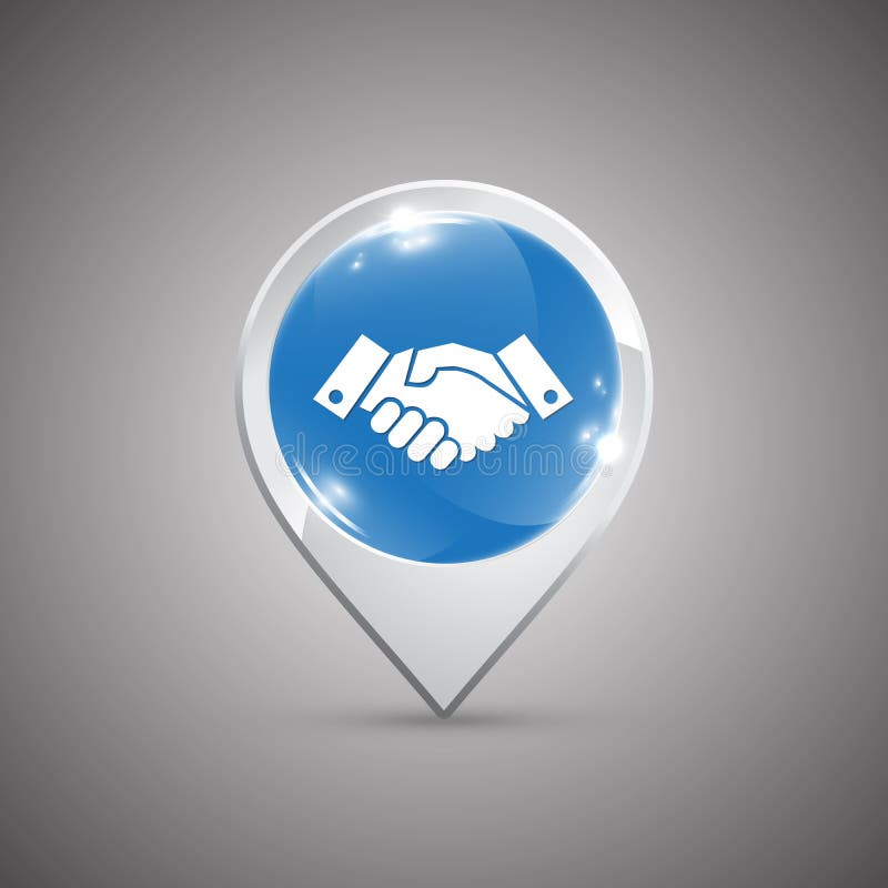 Location Pin with Handshake Sign Stock Vector - Illustration of chart ...