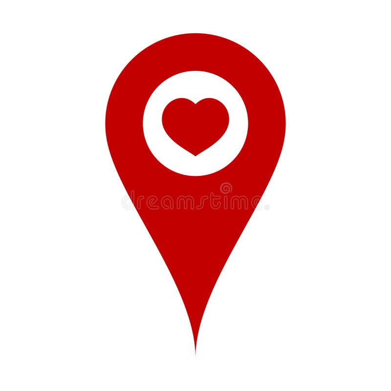 Location Pin Heart Icon in Trendy. Vector Stock Vector - Illustration ...