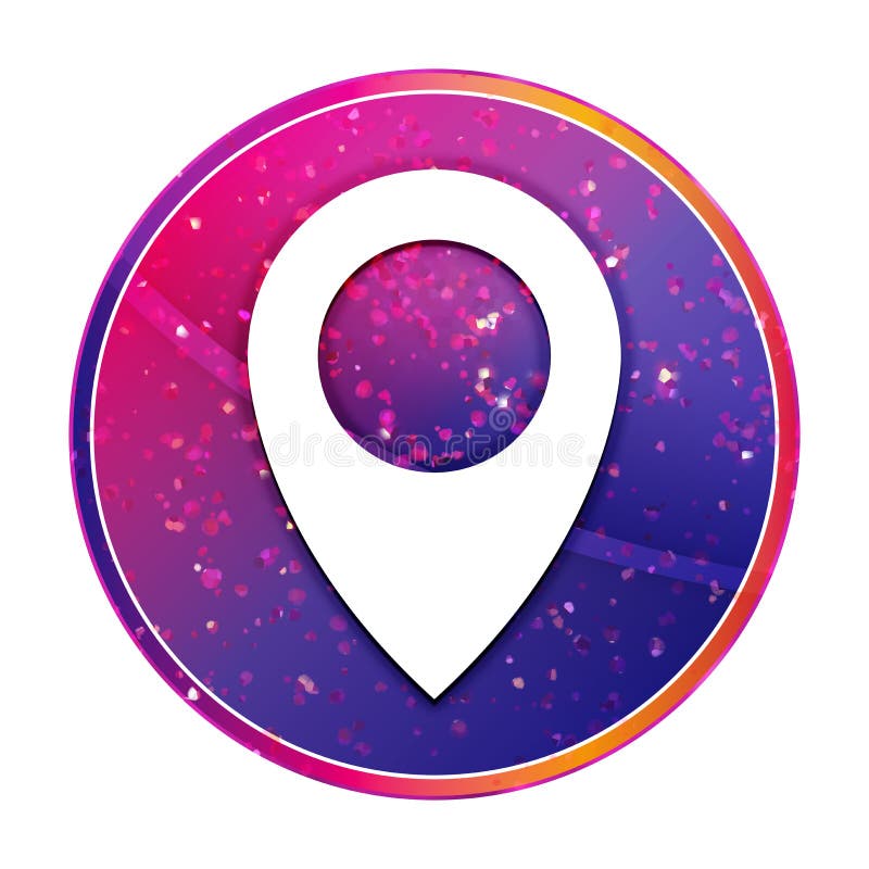 Location Pin Icon Creative Trendy Colorful Round Button Illustration ...