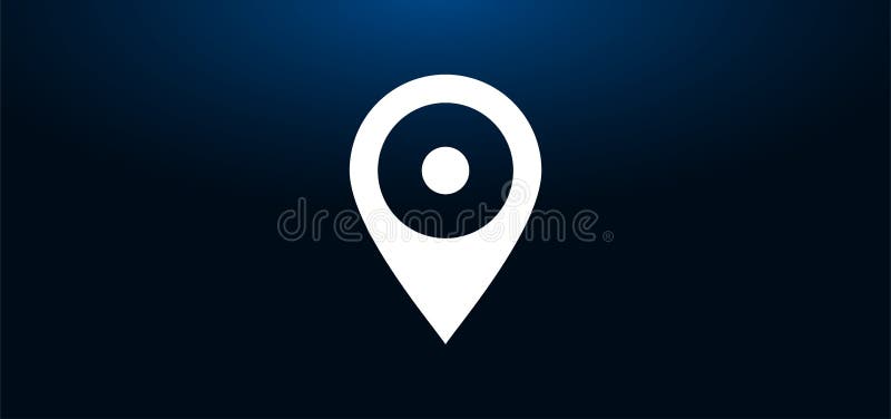 Location Pin Icon Crystal Blue Banner Background Stock Illustration ...