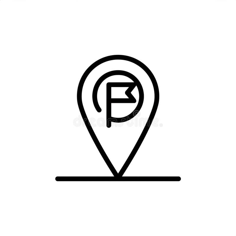 Location Pin Icon Featuring Small Flag, Representing Geographical Point ...