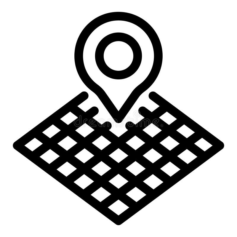 Location Pin Icon on Grid Map Vector Stock Vector - Illustration of ...