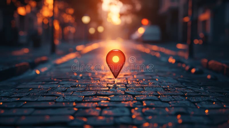 The Location Pin Icon Indicates the Direction and Location on the Earth ...