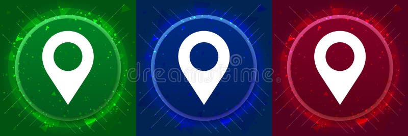 Location Pin Icon Elegant Modern Design Abstract Buttons Set ...