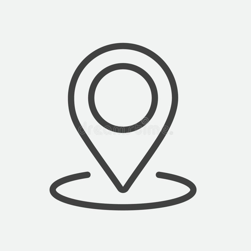 Location Pin Icon in Line Style, Gps Position Sign Stock Vector ...