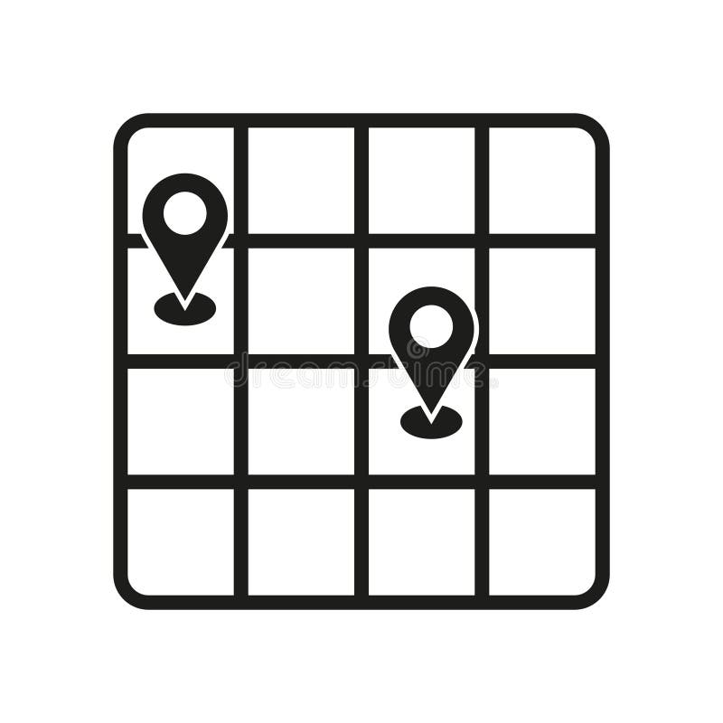Location Pin Icon. Map Grid Symbol. GPS Marker Design. Vector Graphic ...
