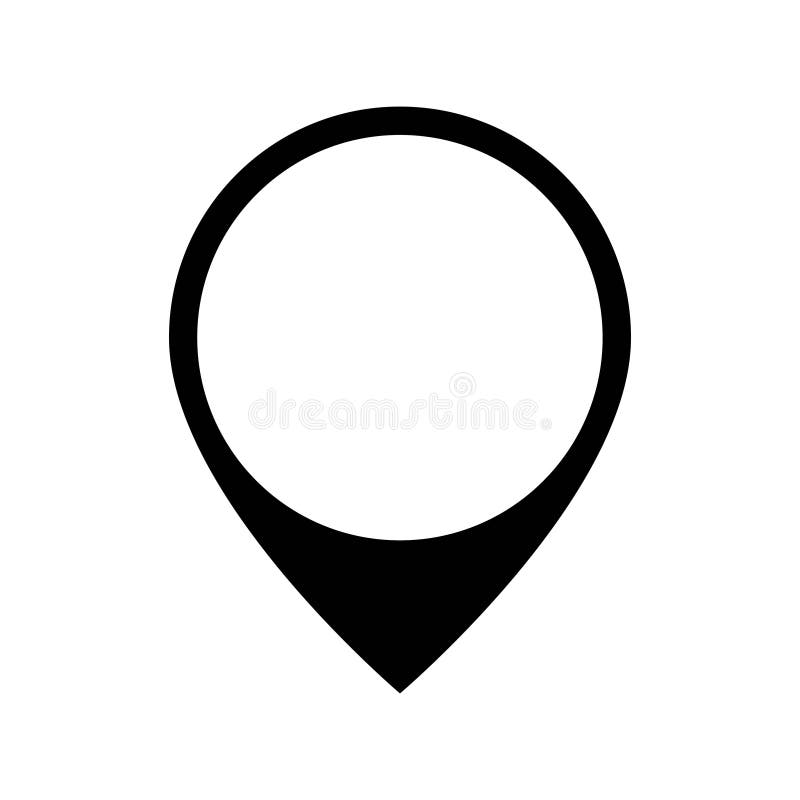 Location Pin Icon, Map Label Mark Black Simple Stock Vector ...