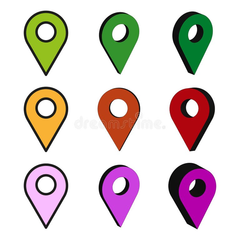 Location Pin Icon. Multicolor Map Marker. Navigation Point Shape ...