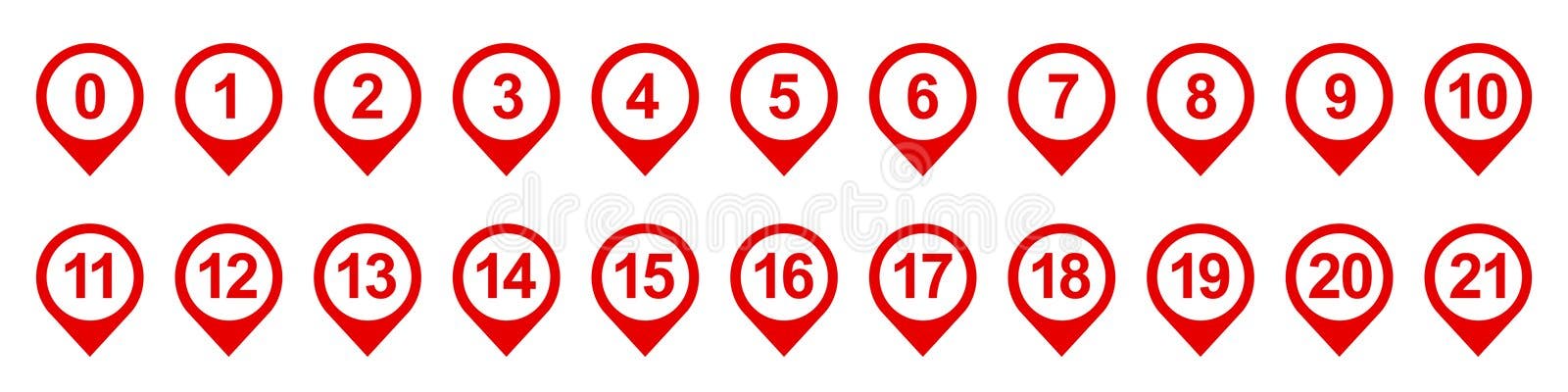 Number Icons Pin Marker Stock Illustrations – 763 Number Icons Pin ...