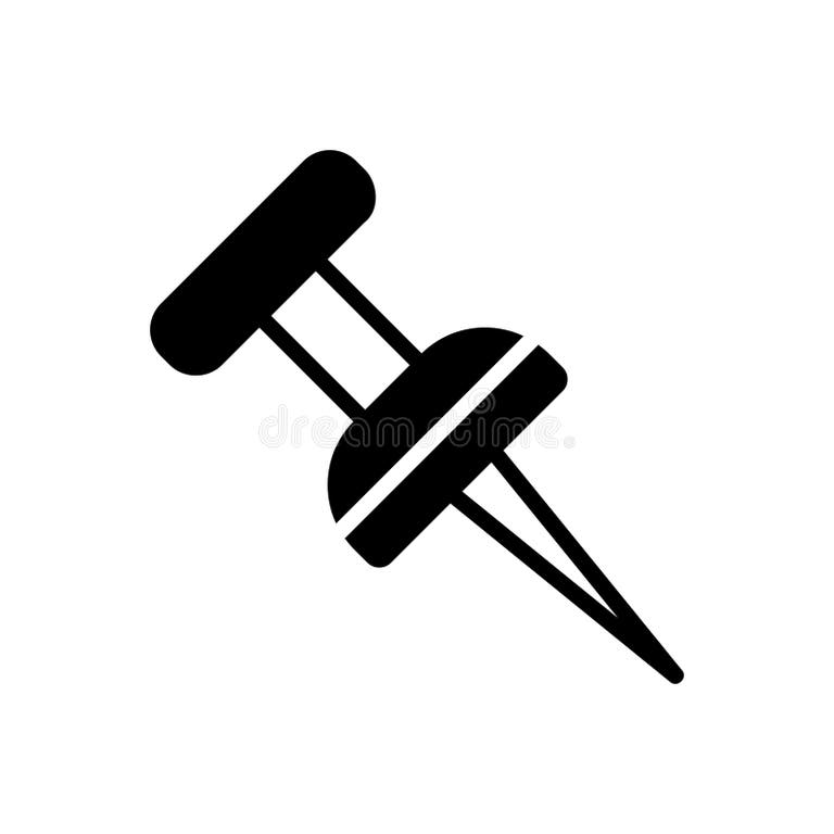 Black Solid Icon for Location Pin, Pushpin and Attach Stock Vector ...