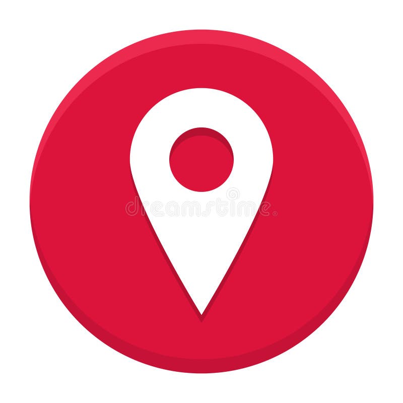 Location Pin Icon in Red Circle. Navigation Button Stock Vector ...