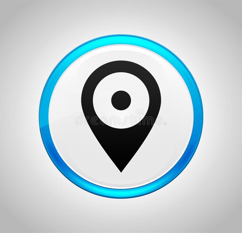 Location Pin Icon Round Blue Push Button Stock Illustration ...