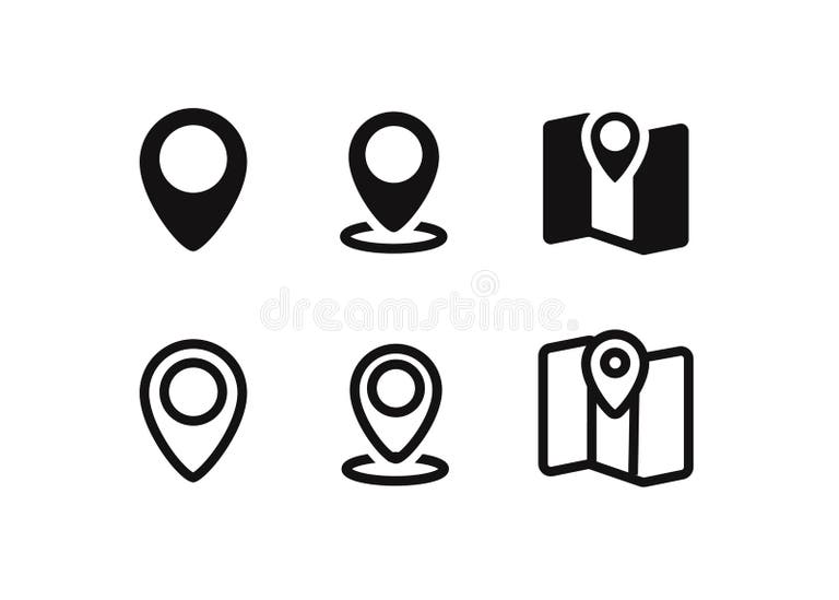 Location Pin Icon Set. Map Pointer Vector. Navigation Marker. Location Pointer Set. Modern Map ...