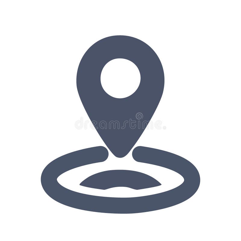 Location Pin Icon. Simple Blue Location Pin Icon with a Circle Around ...