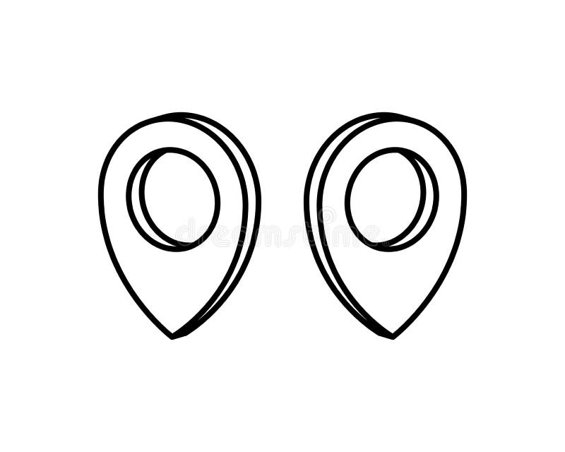 Location Pin Icon. Simple Outline Location Pin Vector Icon. on White ...