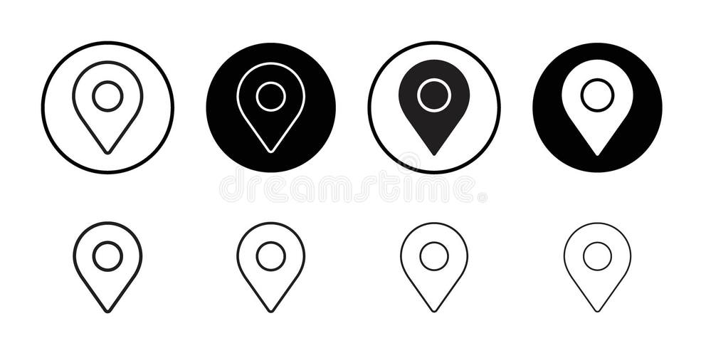 Location Pin Icon Outline Vector for Web Ui Stock Vector - Illustration ...