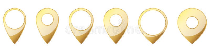 Golden Map Pointer Icon. Vector Illustration. Stock Illustration ...