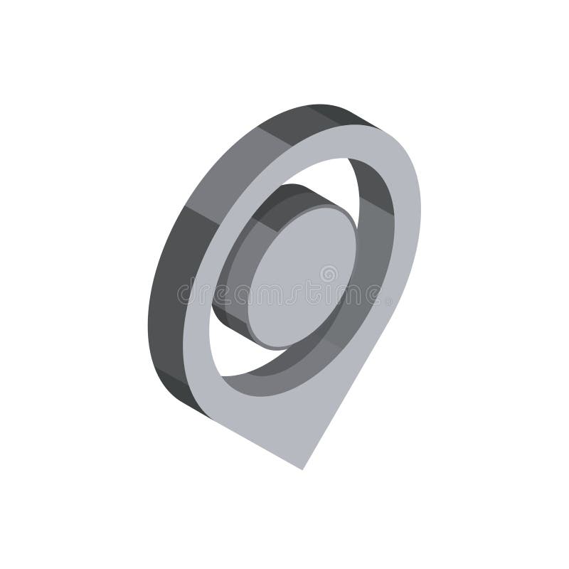 Location Pin Isometric Icon Stock Illustration - Illustration of button ...