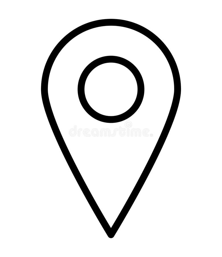 Location Pin Line Icon. Outline Vector Illustration Isolated on White ...