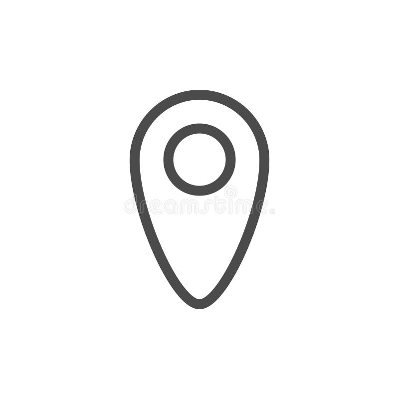 Location Pin Line Outline Icon Stock Vector - Illustration of global ...