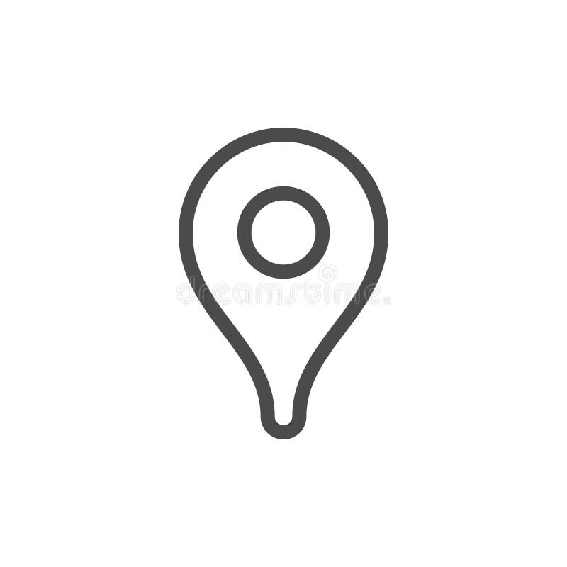 Location Pin Line Outline Icon Stock Vector - Illustration of design ...