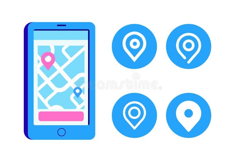 Location Pin Line Vector Icon Set Stock Vector - Illustration of ...