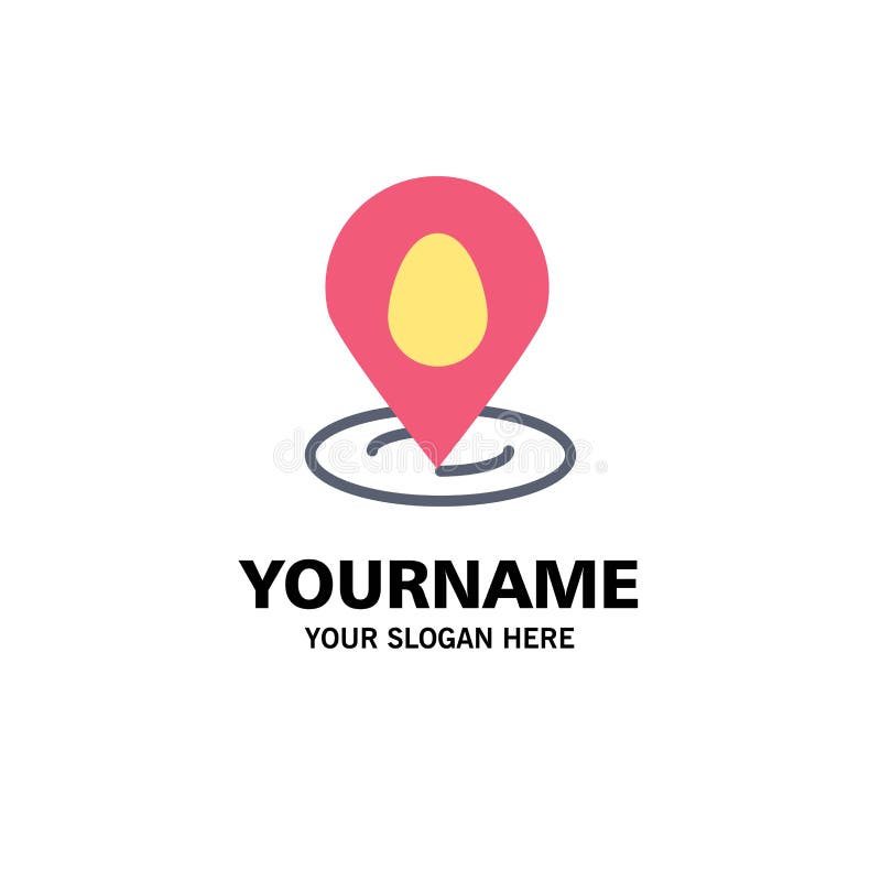 Location, Pin, Map, Easter Business Logo Template. Flat Color Stock ...