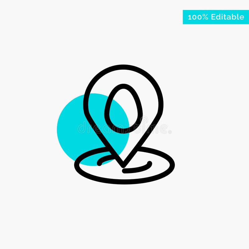 Location, Pin, Map, Easter Turquoise Highlight Circle Point Vector Icon ...