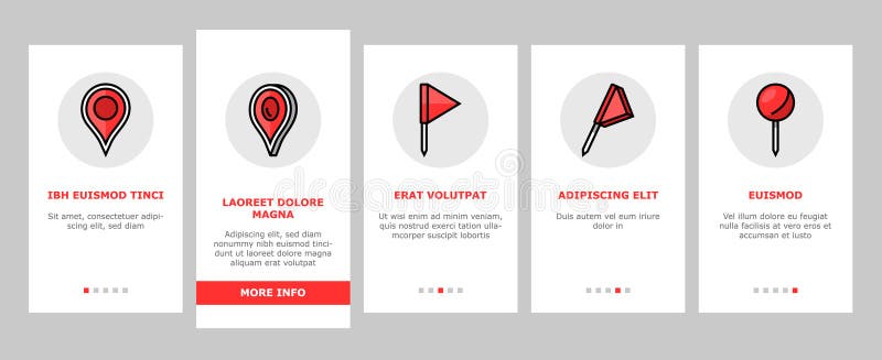 Location Pin Map Point Onboarding Icons Set Vector Stock Illustration ...