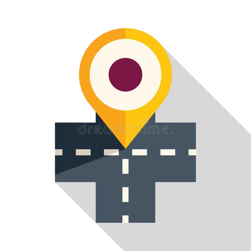 Location Pin Marking Destination Point on Road Stock Illustration ...