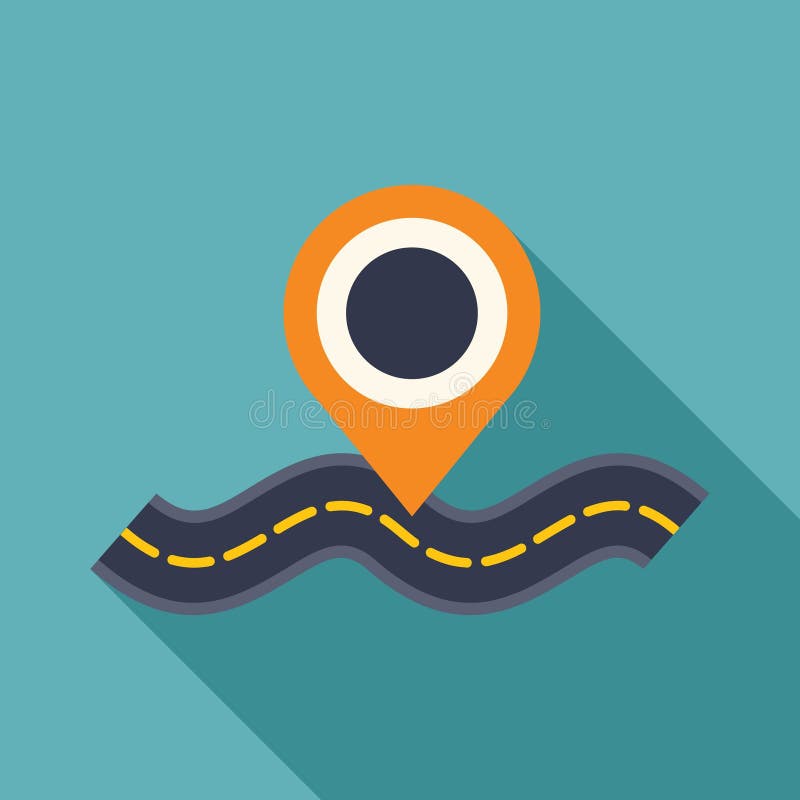 Location Pin Marking Destination on Winding Road Stock Vector ...
