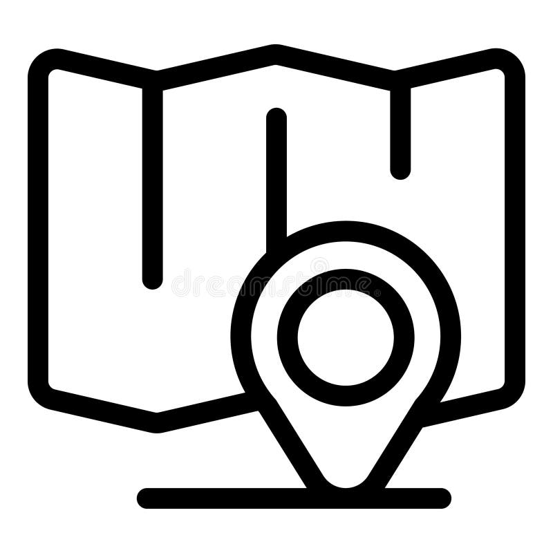 Location Pin Marking a Point on a Folded Paper Map for Navigation Stock ...