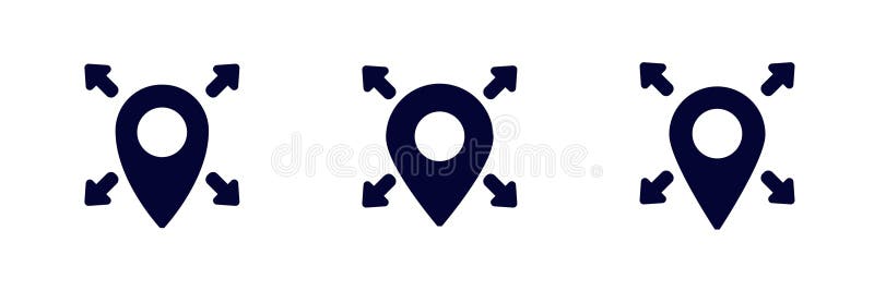 Location Pin with Multiple Arrows for Indicating Different Directions ...