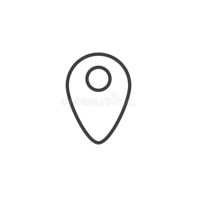 Location pin outline icon stock vector. Illustration of icon - 135028016