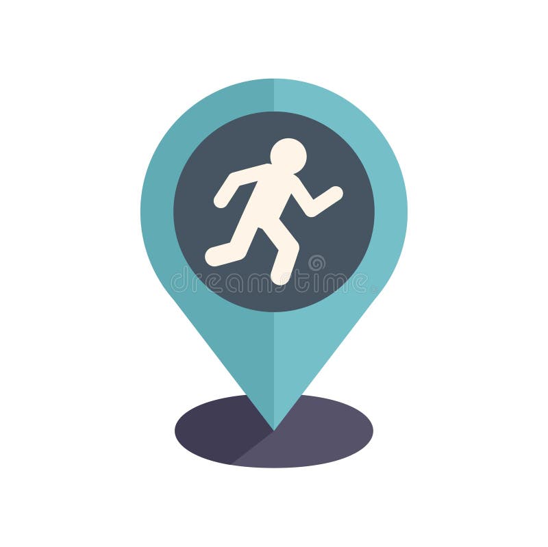 Location Pin Point Icon Showing Running Man Symbol Stock Illustration ...