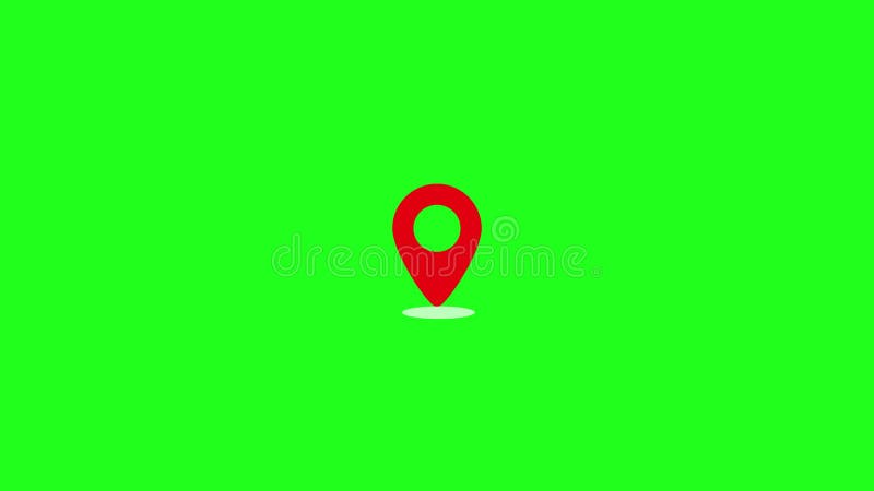 Location Pin Pointer on Map Animated Cartoon on Green Screen Background ...