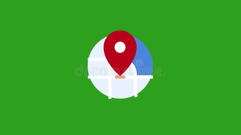 Location Pin Pointer on Map Animated Icon on Black Screen Stock Footage ...