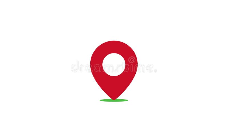 Location Pin Pointer on Map Animated Icon on White Screen Stock Footage ...