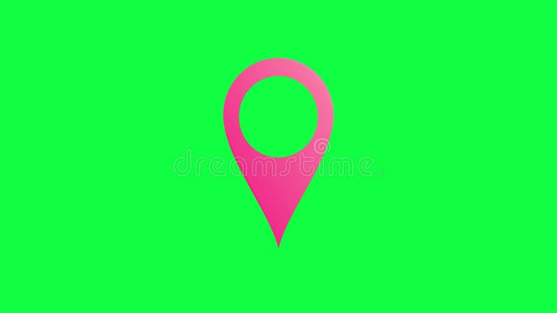 Location Pin Pointer on White Background and Green Screen. Map Marker ...