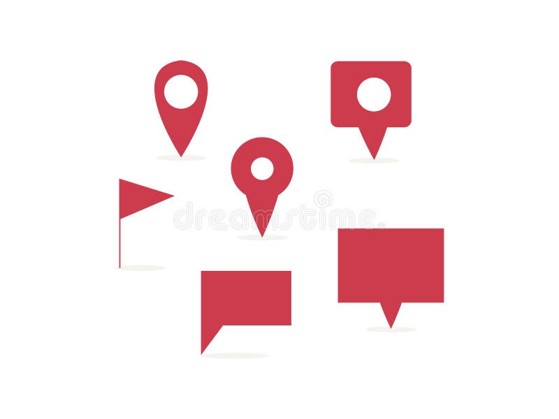 Location Pin Pointers with Different Shape Stock Vector - Illustration ...