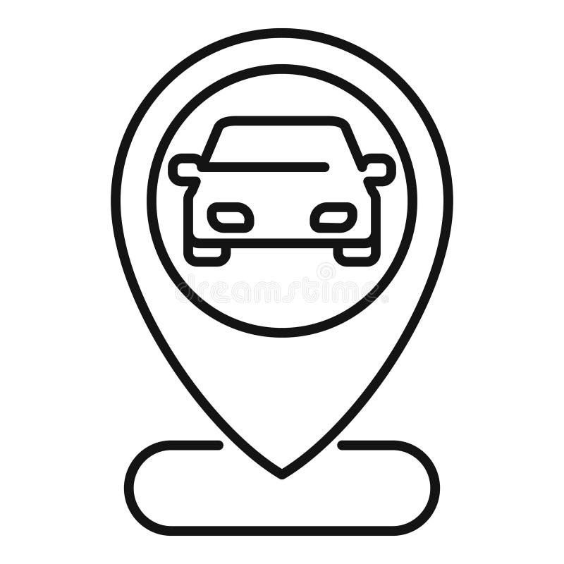 Location Pin Pointing Car Parking Space Icon Stock Illustration ...