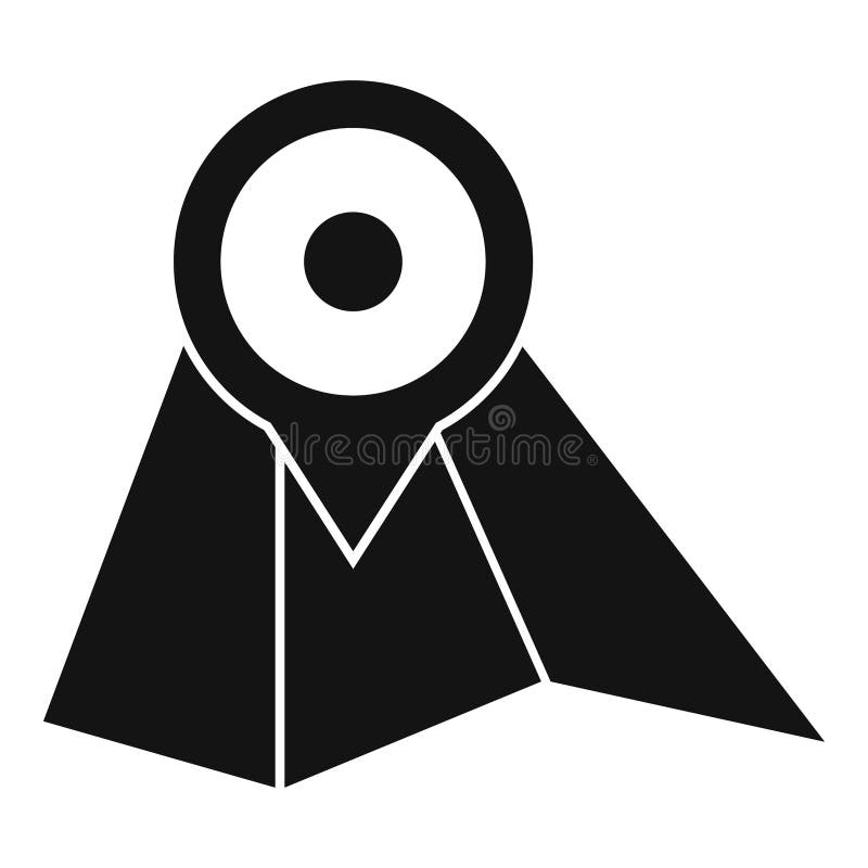 Location Pin Pointing on Folded Paper Map for Navigation Stock ...